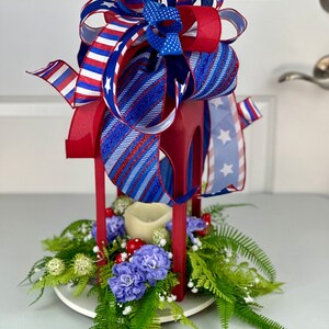 Patriotic Red Lantern Decor: USA Swag, LED Light & Floral Accents - Etsy