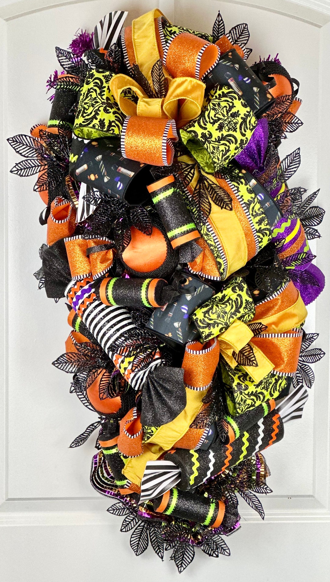 Halloween Candy Stuffed Wreath Swag Vibrant Sparkling Colors, Luscious ...