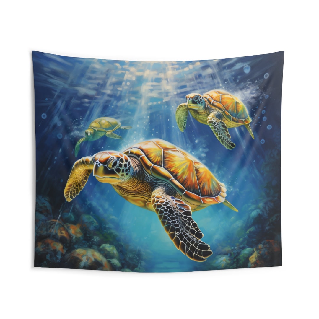 Sea Turtle Indoor Wall Tapestries - Etsy