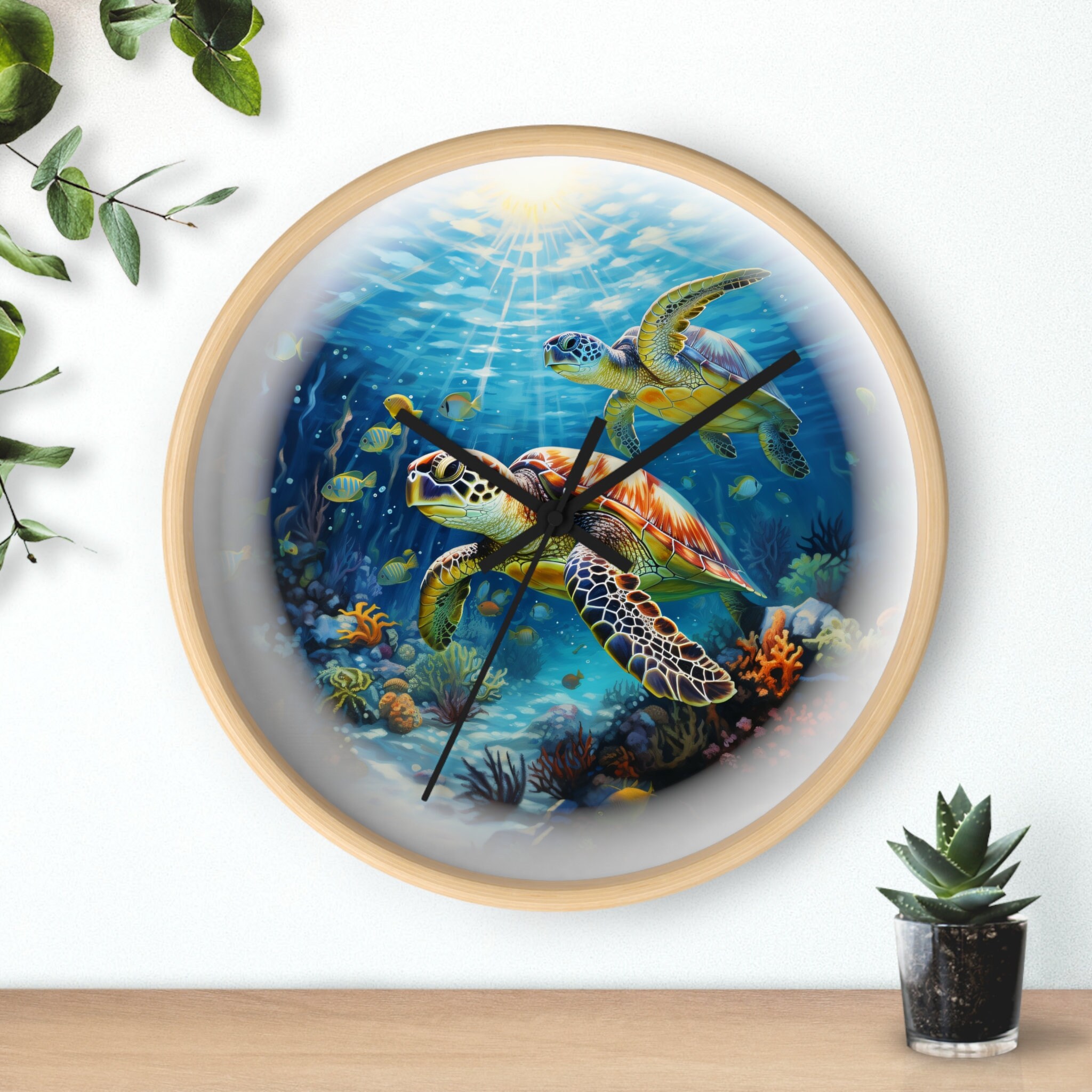 Sea Turtle Wall Clock - Etsy