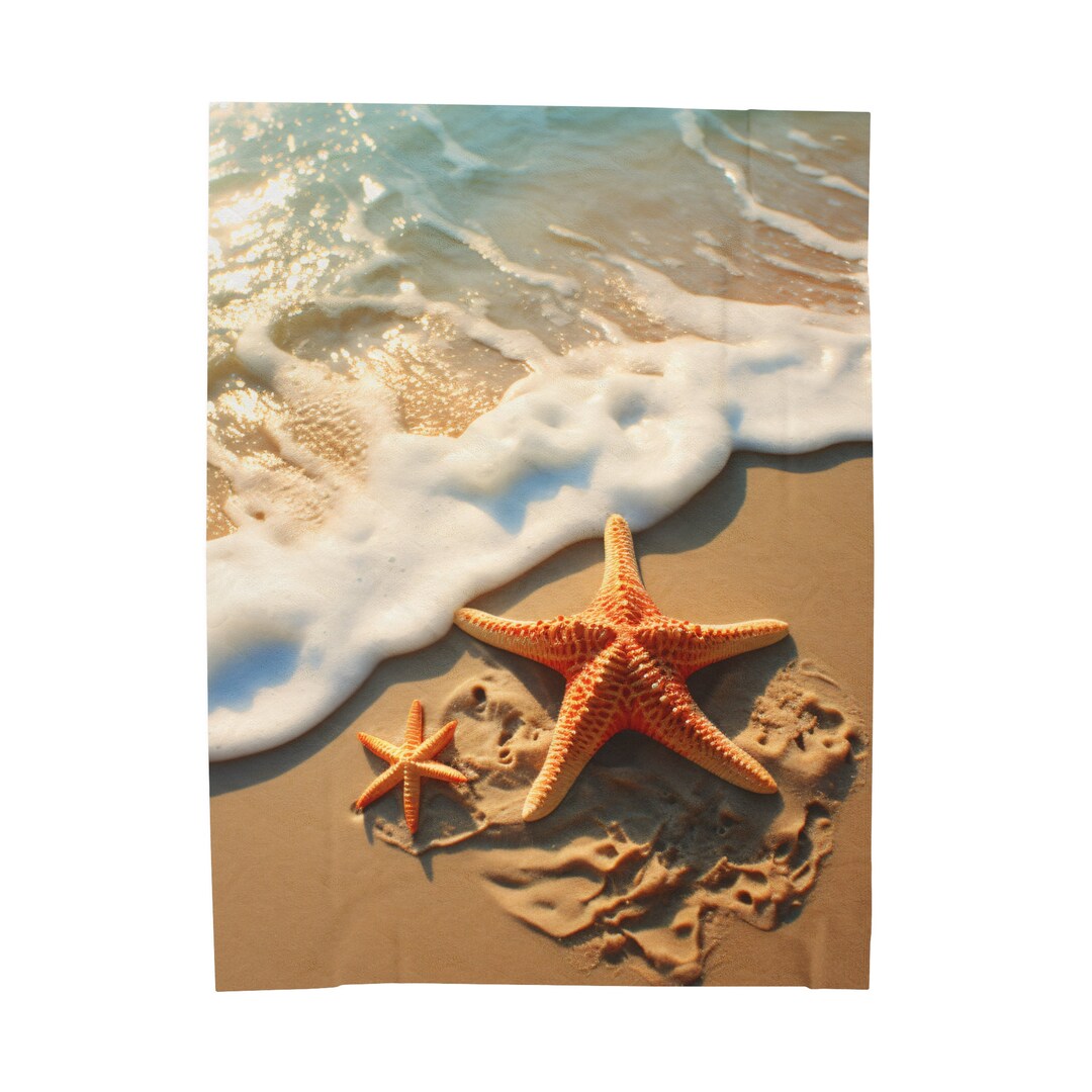 Starfish Beach Velveteen Plush Blanket - Etsy