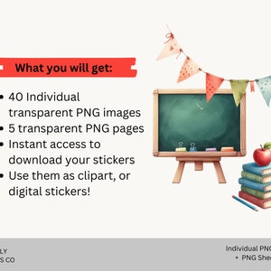 Back to School Watercolor Clipart Set, Cute School Supplies Digital ...