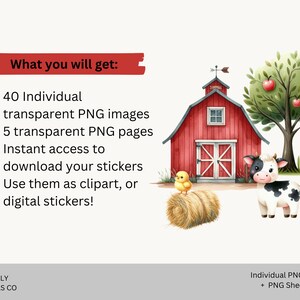 Cute Farm Animal Clipart, Watercolor Png Images, Barnyard Digital Clip ...