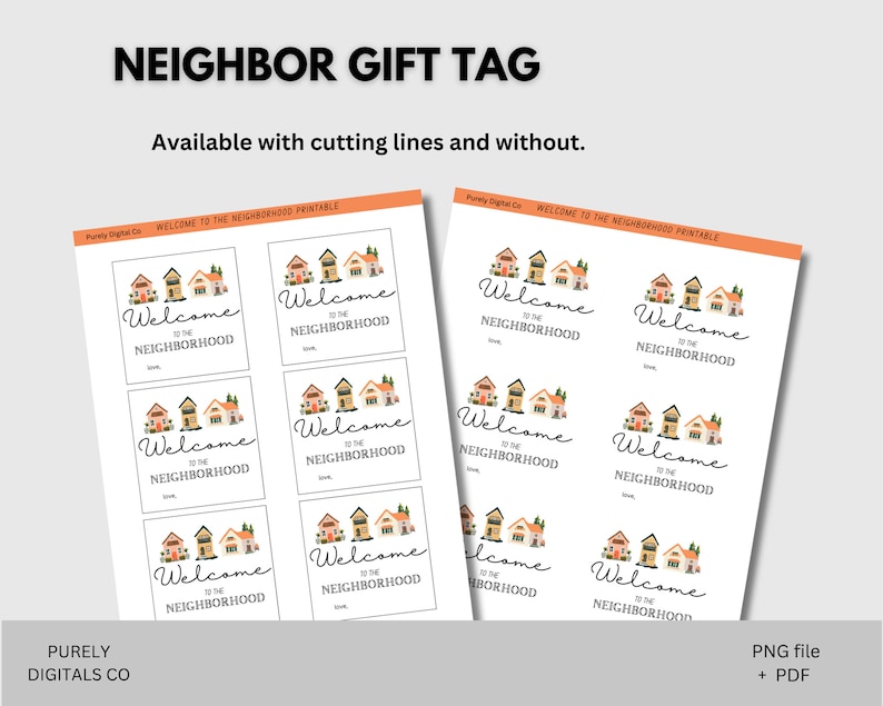 Welcome to the Neighborhood Gift Tag, New Home Printable Card, Editable ...