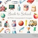 Back to School Watercolor Clipart Set, Cute School Supplies Digital ...