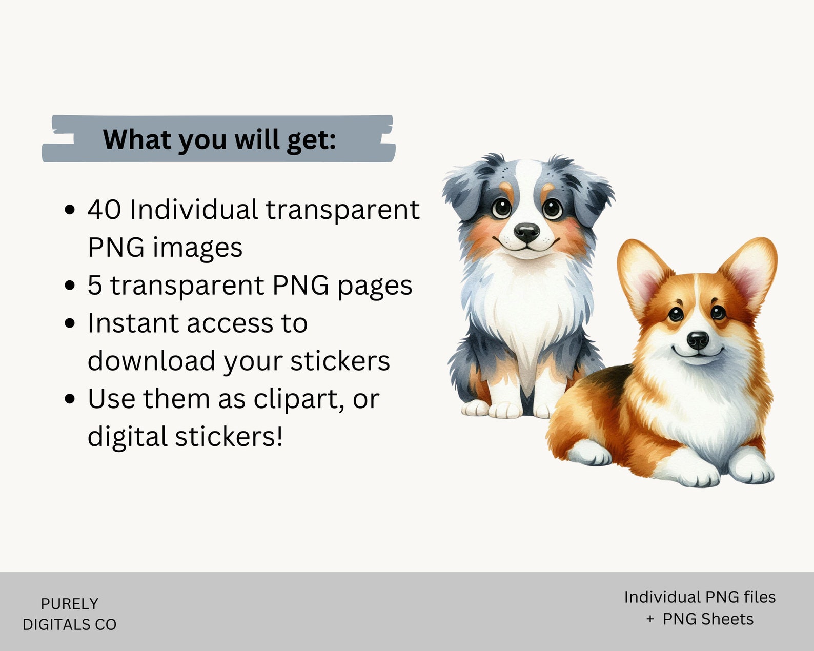 Dog Breeds Clipart, Watercolor Puppy Clip Art, Cute Dog Png Images, Pet ...