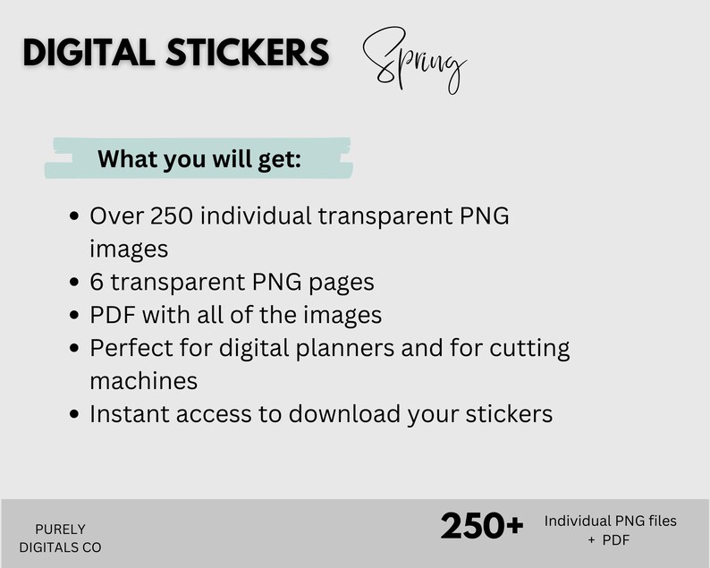 Spring Digital Planner Stickers, Digital Planning, Png Stickers ...
