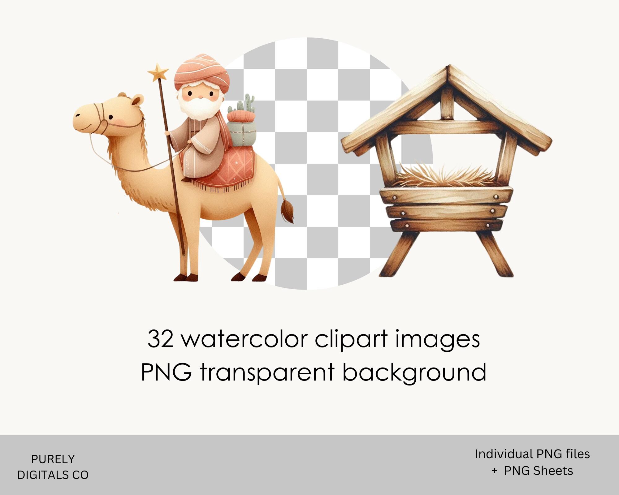 Cute Nativity Clipart, Watercolor Png Images, Baby Jesus Digital Clip ...