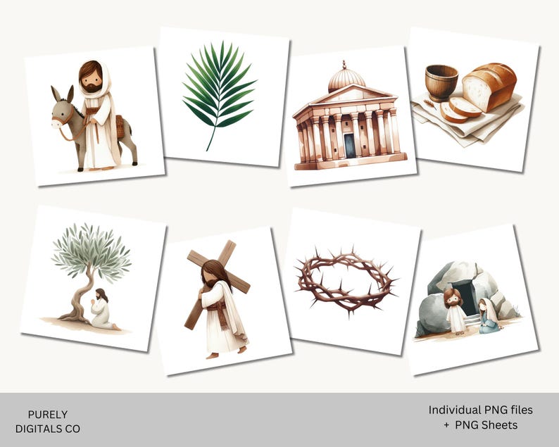 Holy Week Clipart, Religious Easter Art, Watercolor Png Images, Jesus ...