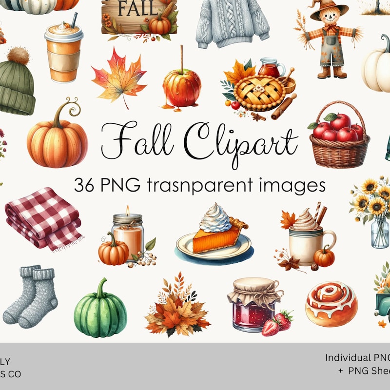 Fall Clipart - Etsy