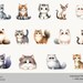 Cat Breeds Clipart, Cute Watercolor Png Images, Kitten Digital Stickers ...