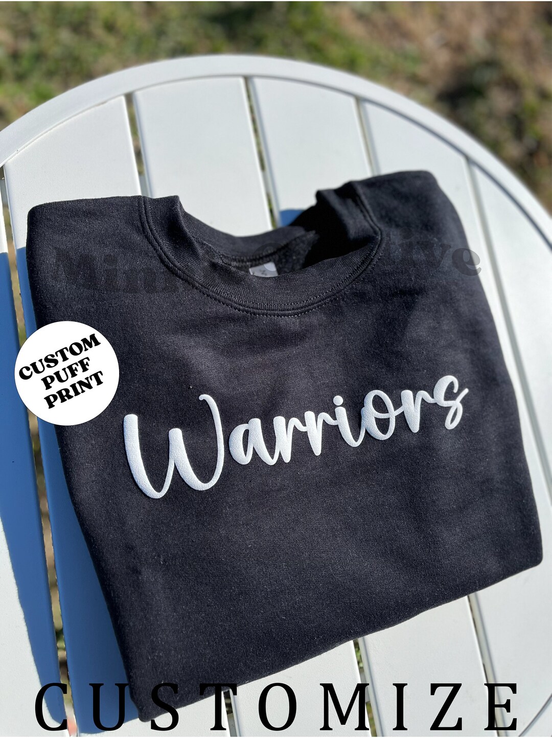 Custom Puff Print Team Name Sweatshirt, Custom School Mascot Sweatshirt ...