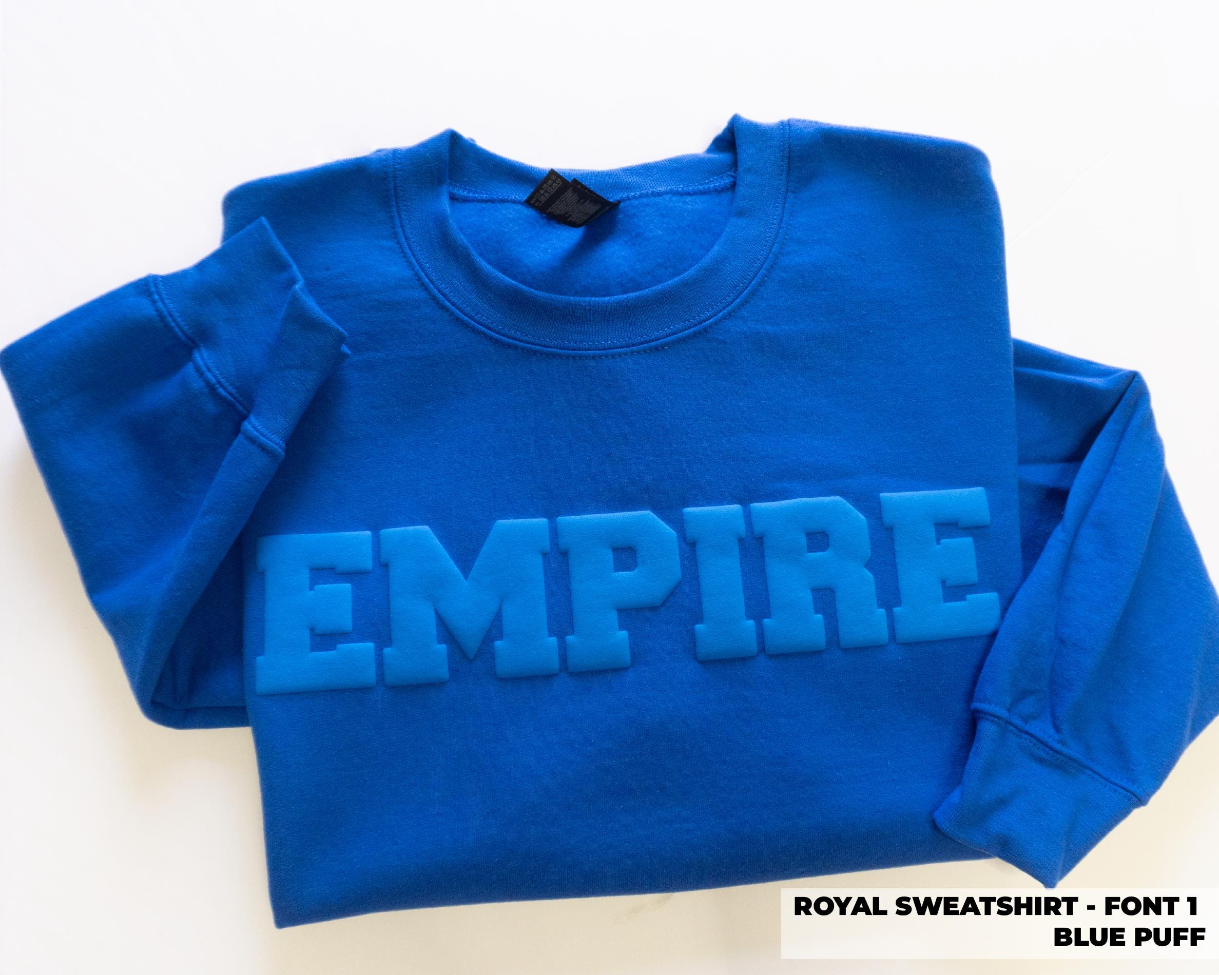 Custom Puff Team Name Sweatshirt | 3D Puff Logo Crewneck | Personalized ...