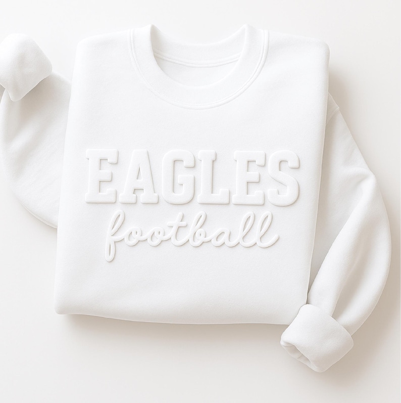 Custom Puff Team Name Sweatshirt | 3D Puff Logo Crewneck | Personalized ...