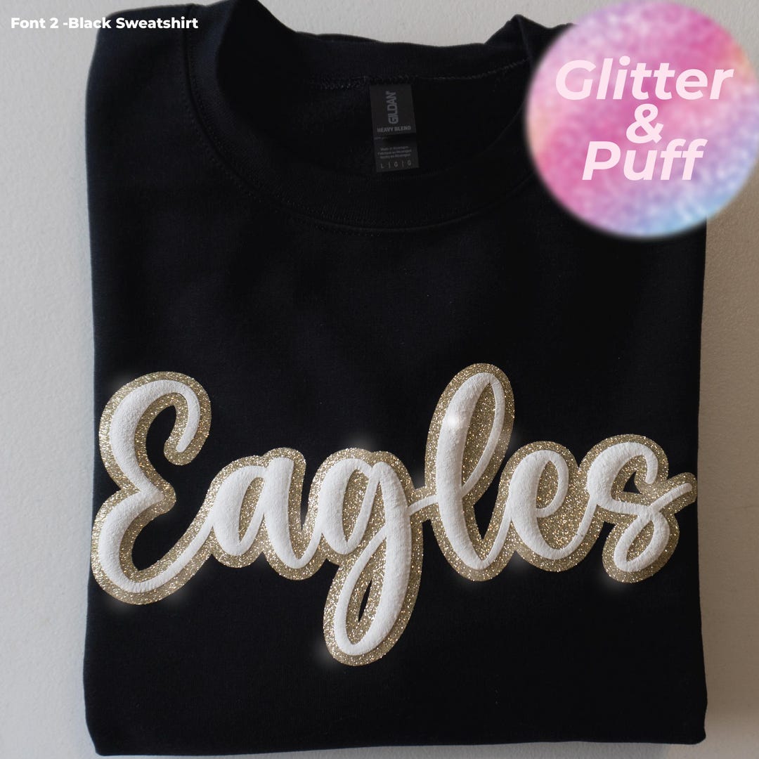 Custom Puff and Glitter Team Name Sweater, Glitter Team Name Sweater ...