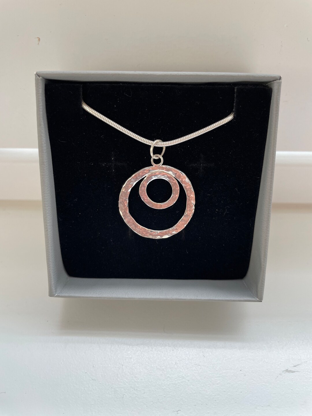 A Circle Within a Circle in Hammered Sterling Silver - Etsy