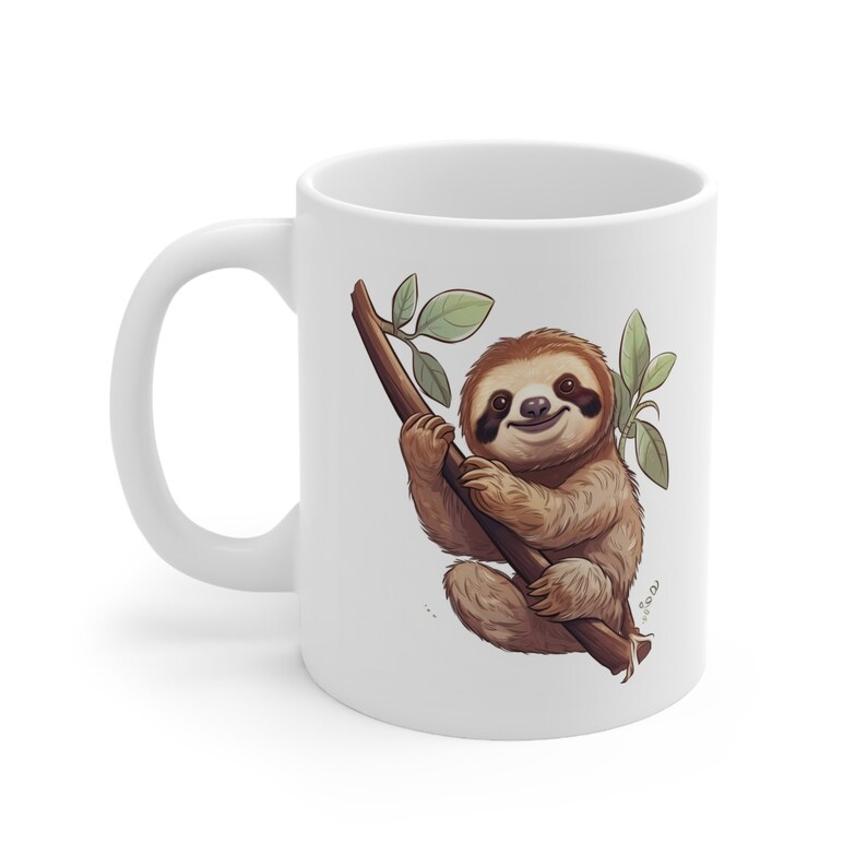 Smiling Sloth Coffee Mug, Funny Sloth Lover Gift, 11oz - Etsy Israel