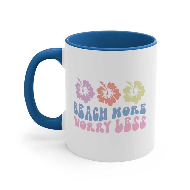 Hello Summer Coffee Mug, Beach More Worry Less, Summer Mug, Cute Mug ...