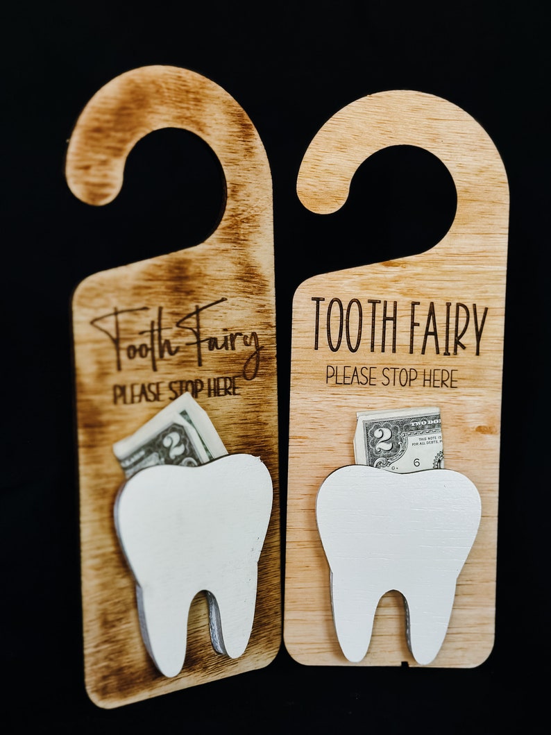 Tooth Fairy Door Hangers (script Font or Block Font) - Etsy