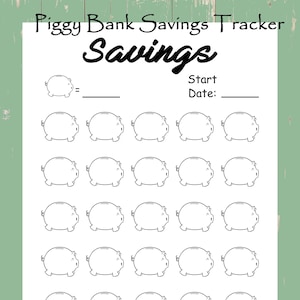 Money Piggy Bank Savings Challenge Printable PDF, You Choose the Amount ...