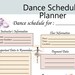 Dance Schedule Planner Printable Template, Ballet and Tap Class Planner ...