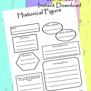Historical Figure Printable Worksheet Digital Download - Etsy