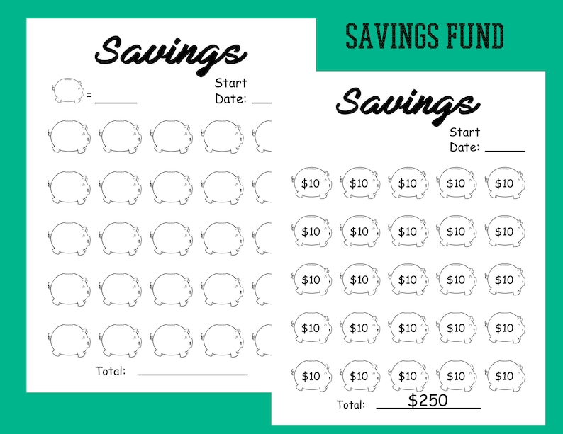 Money Savings Challenge Printable Worksheet Bundle, Budget Binder ...