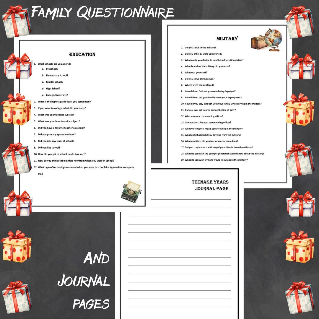 Family History Interview Questions genealogy, Family Interview Journal ...