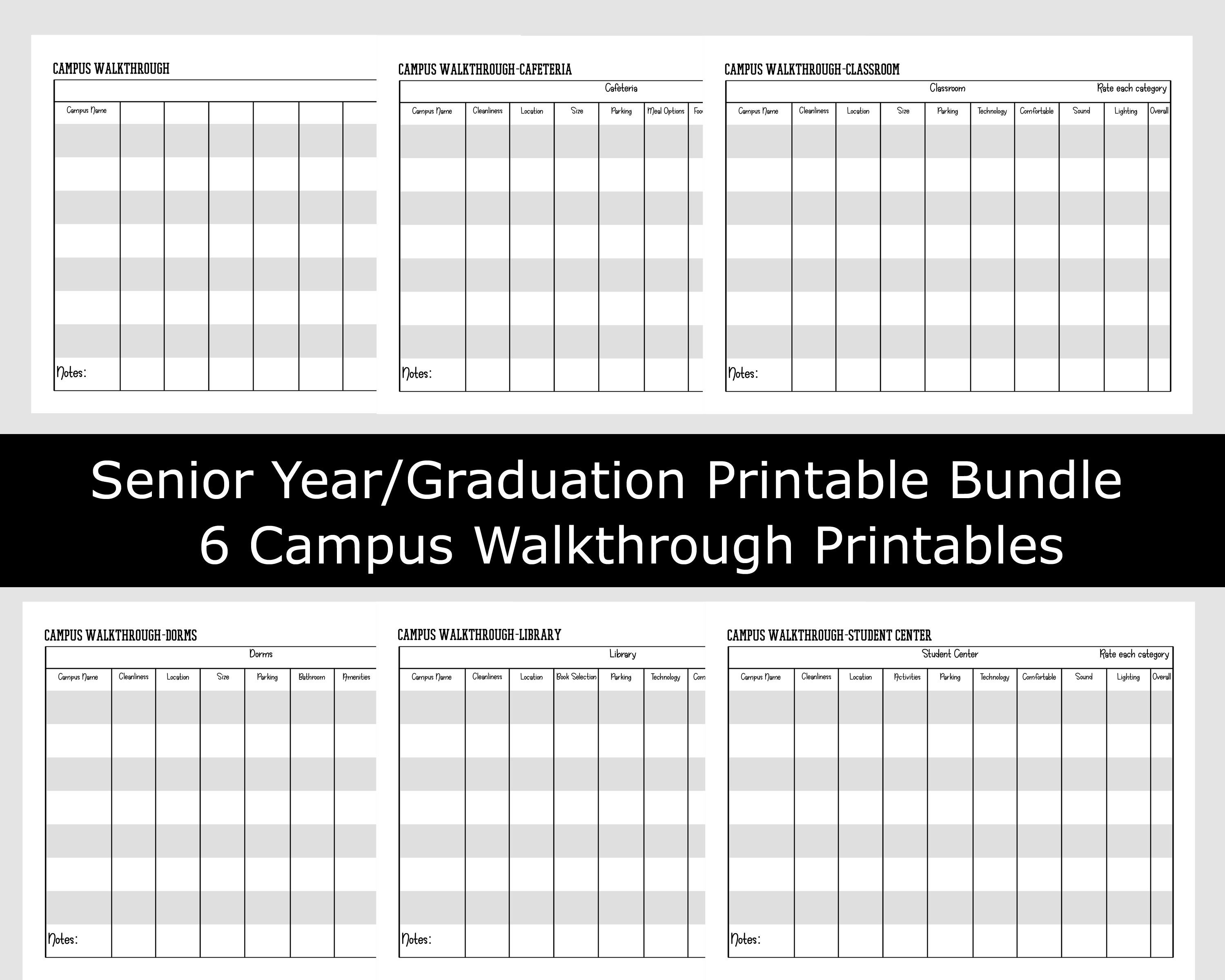Graduation Printable Planner Bundle - Senior Year Printable - College ...