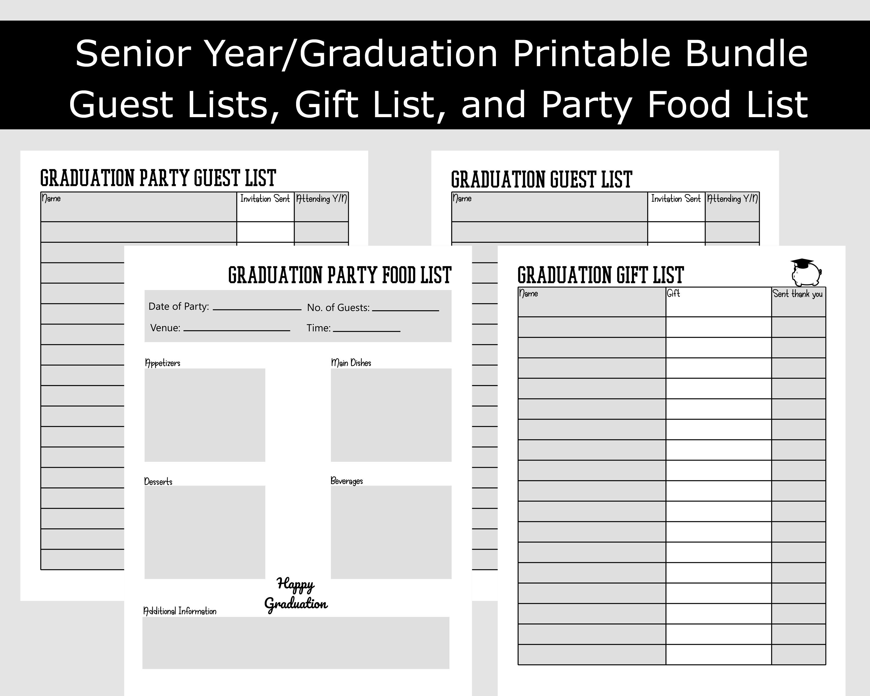 Graduation Printable Planner Bundle - Senior Year Printable - College ...