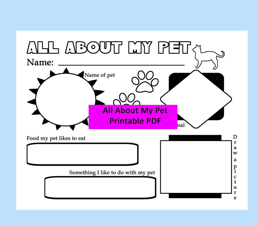 All About My Pet Printable Worksheet - Preschool Printable Worksheet ...