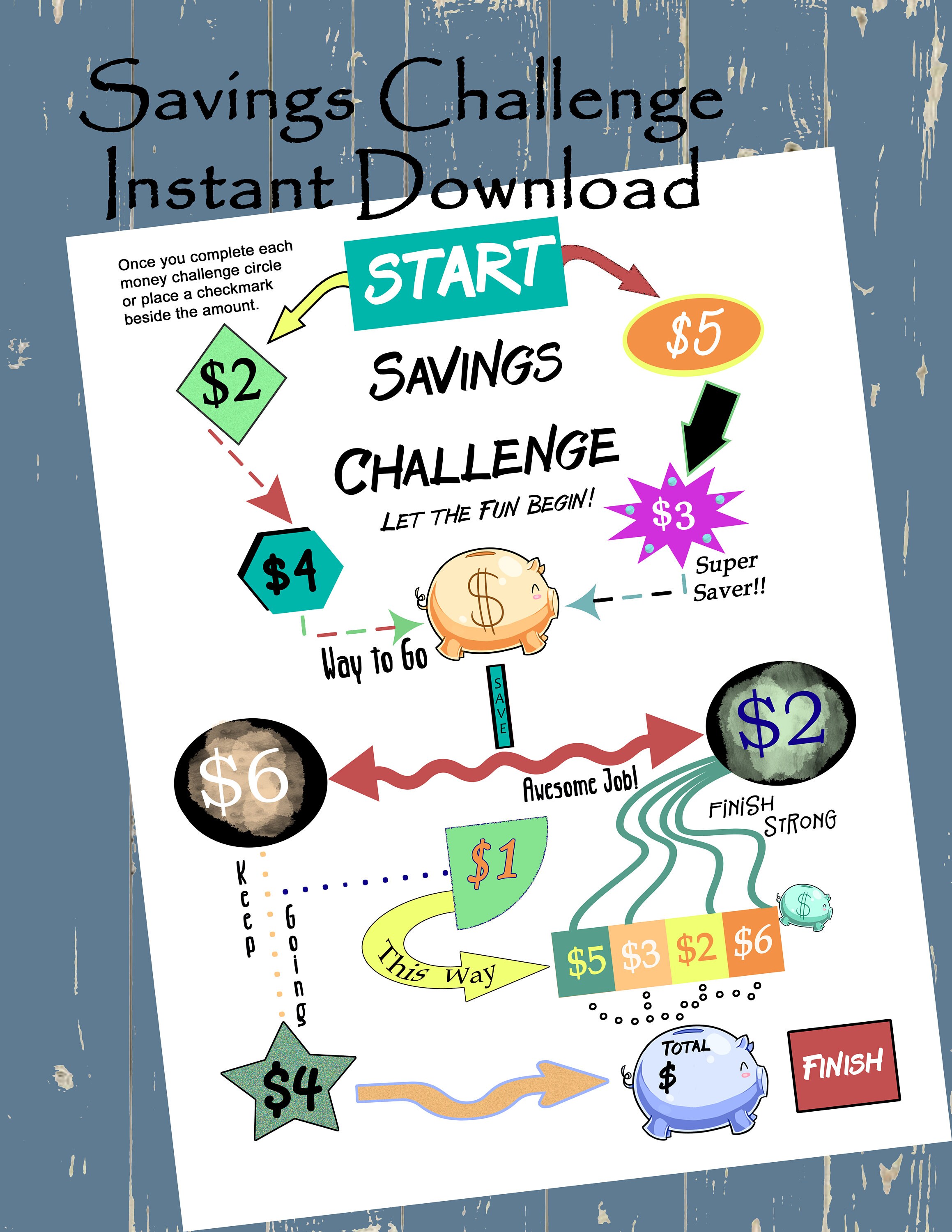 Children Savings Challenge Printable Worksheet Savings for Children ...