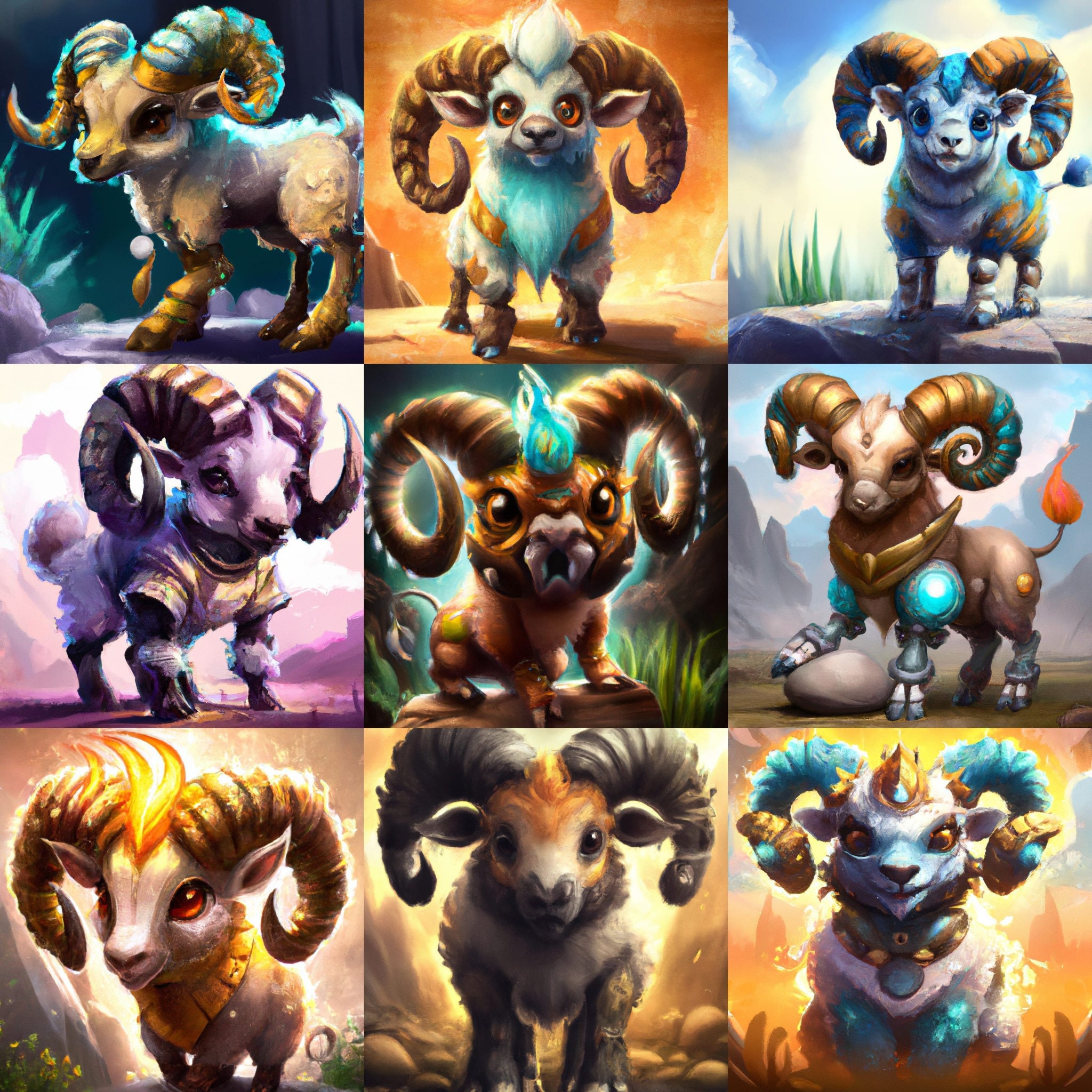 Pre-historic Rams, A.I., Digital, Printable, Photorealism, Abstract A.I ...