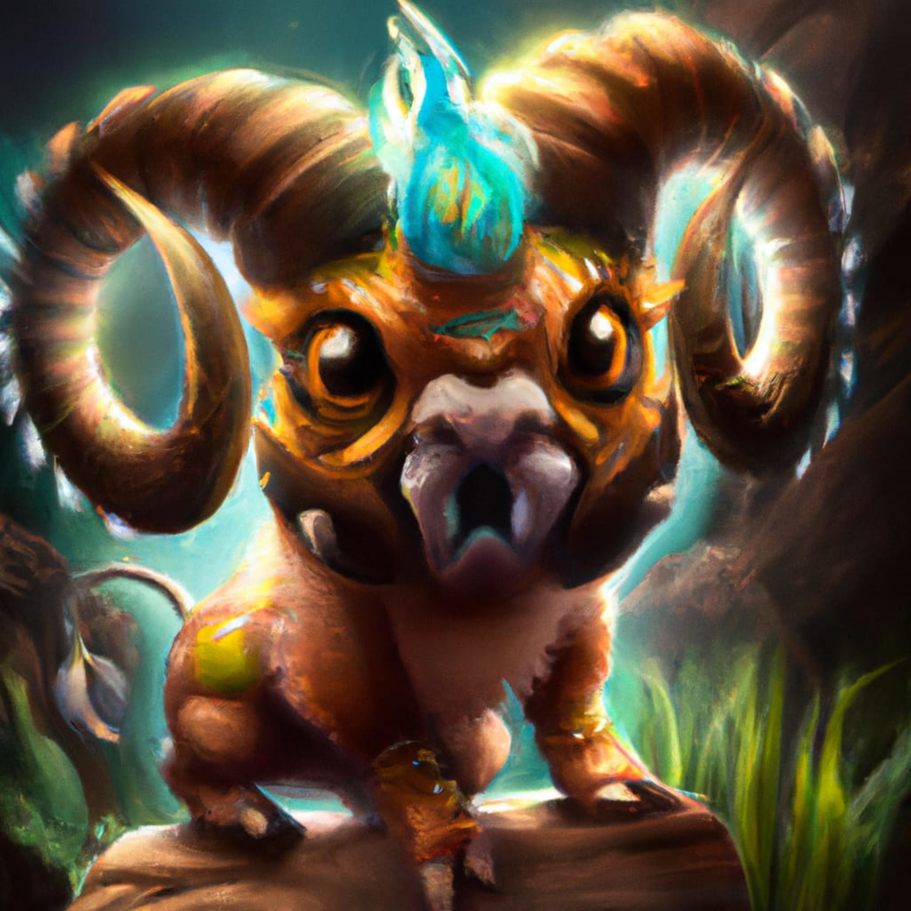 Pre-historic Rams, A.I., Digital, Printable, Photorealism, Abstract A.I ...