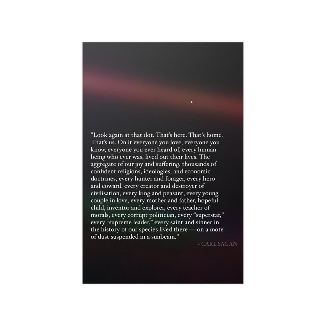 Satin Poster, Carl Sagan Quote, Pale Blue Dot Earth Voyager, Wall Art ...