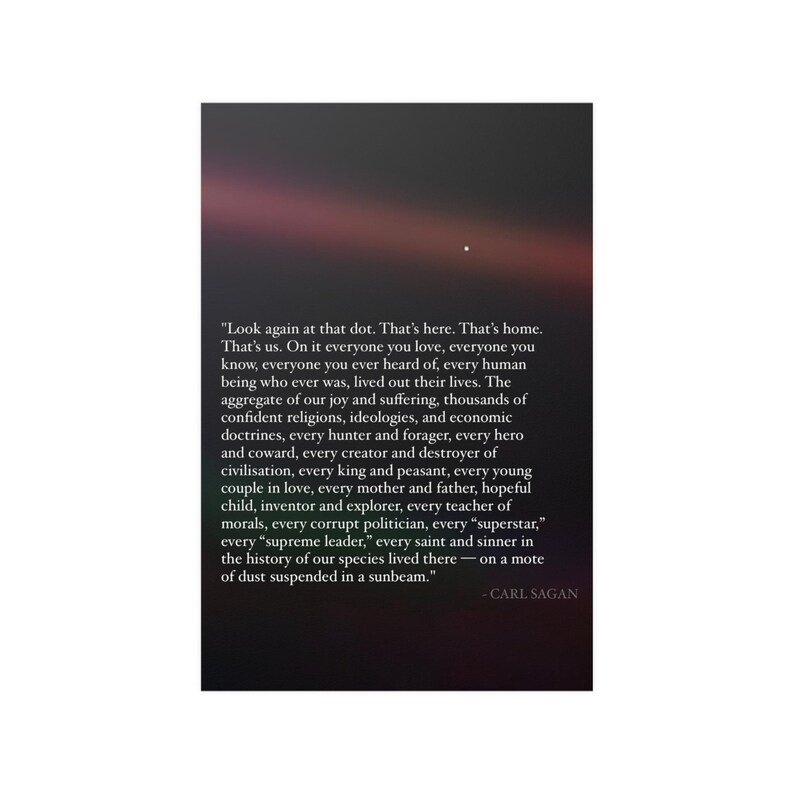 Satin Poster, Carl Sagan Quote, Pale Blue Dot Earth Voyager, Wall Art ...