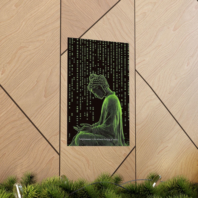 Enlightenment Matrix Buddha Poster, Meditation Art Print, Zen Wall ...