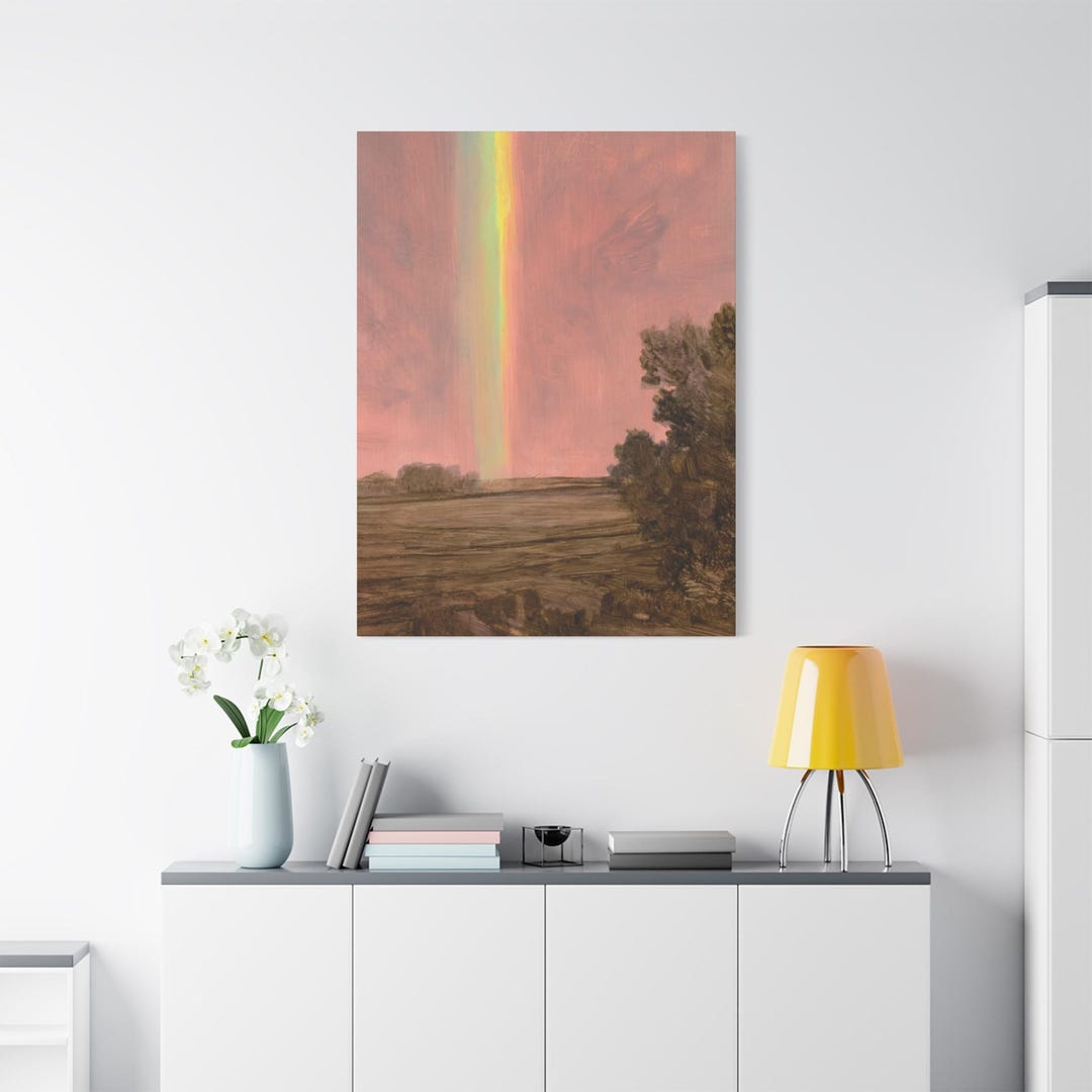 Canvas Serene Rainbow Landscape Art Print, Home Decor, Wall Art, Nature ...