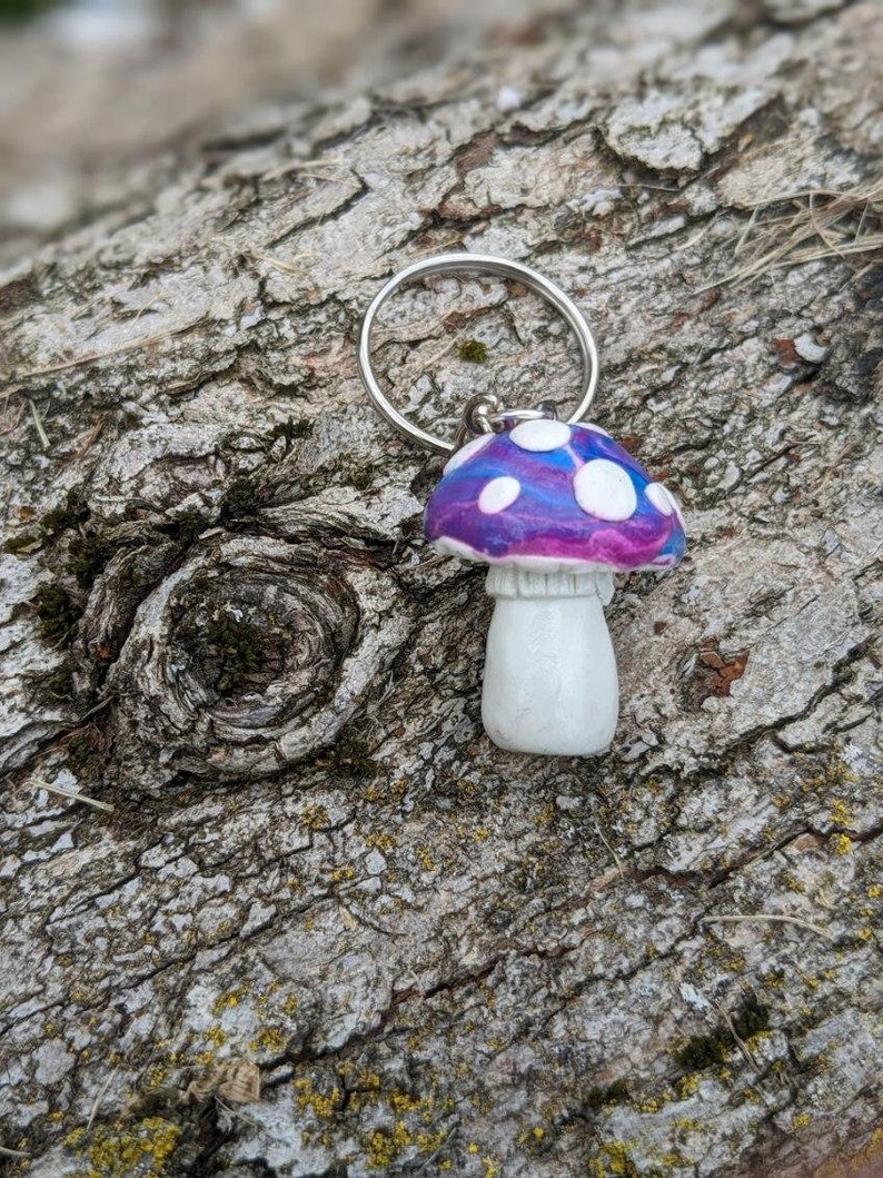 Polymer Mushroom Keychain - Etsy