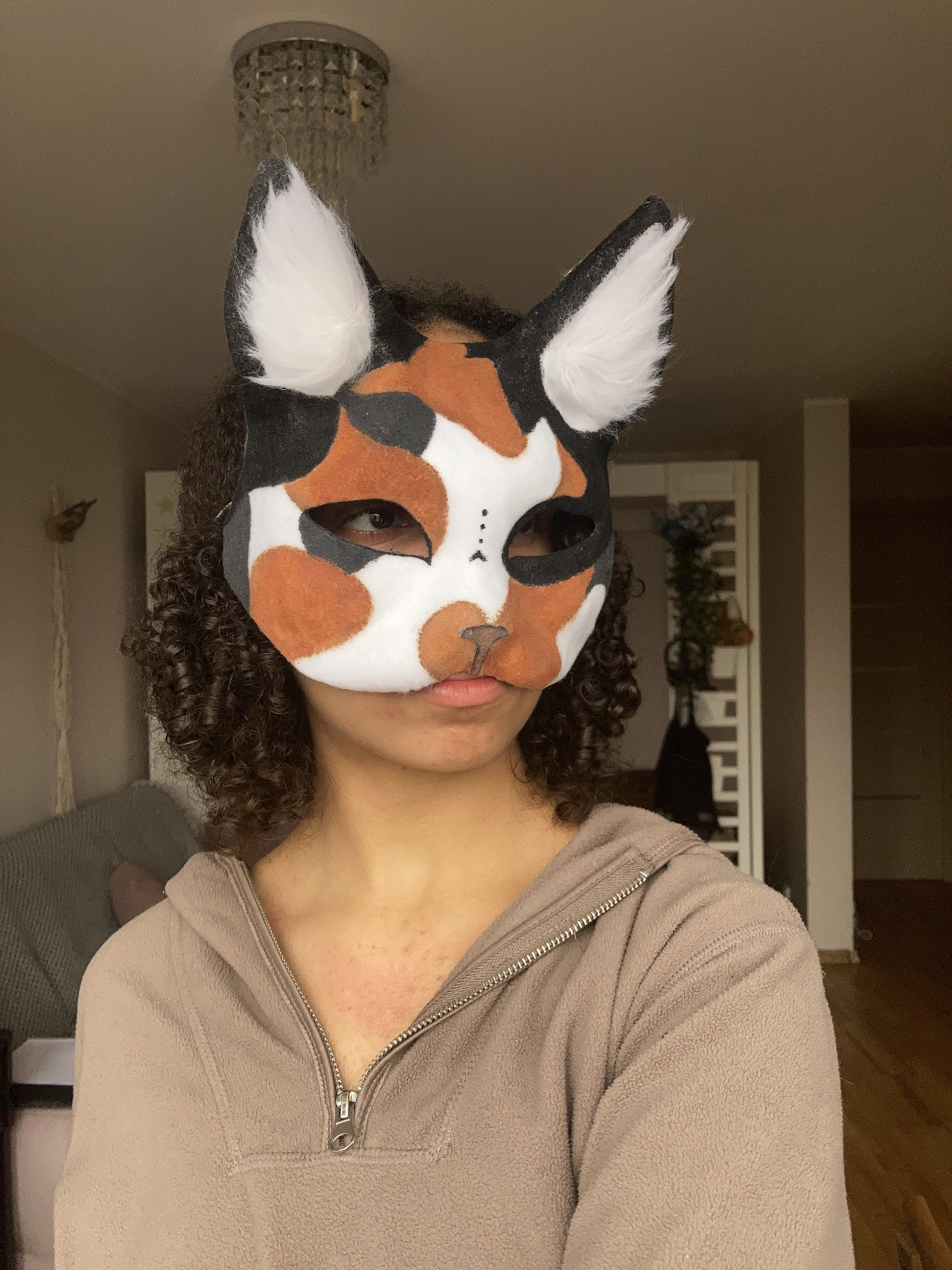 Calico Norwegian Forest Cat Mask - Etsy Australia