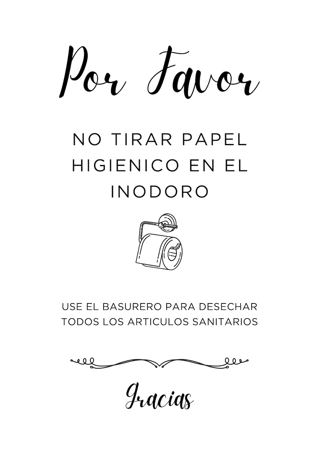 English Spanish Bathroom Sign Sensitive Septic - Etsy