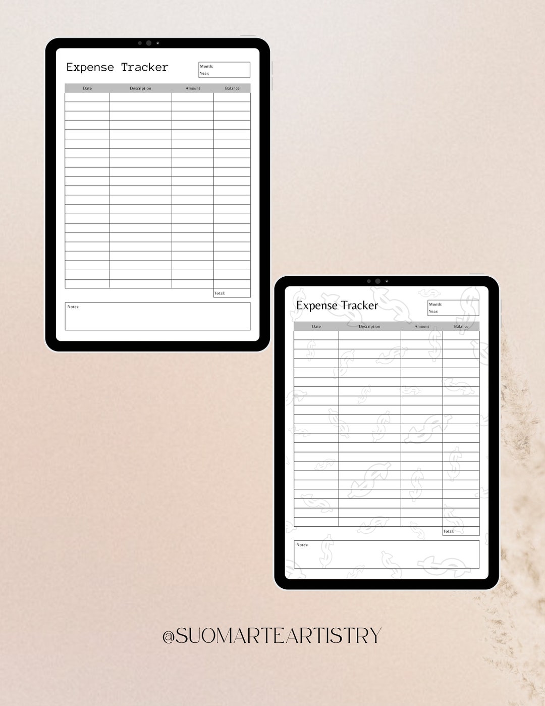 Expense Tracker, Digital Tracker, Organization Tracker, Money Tracker ...