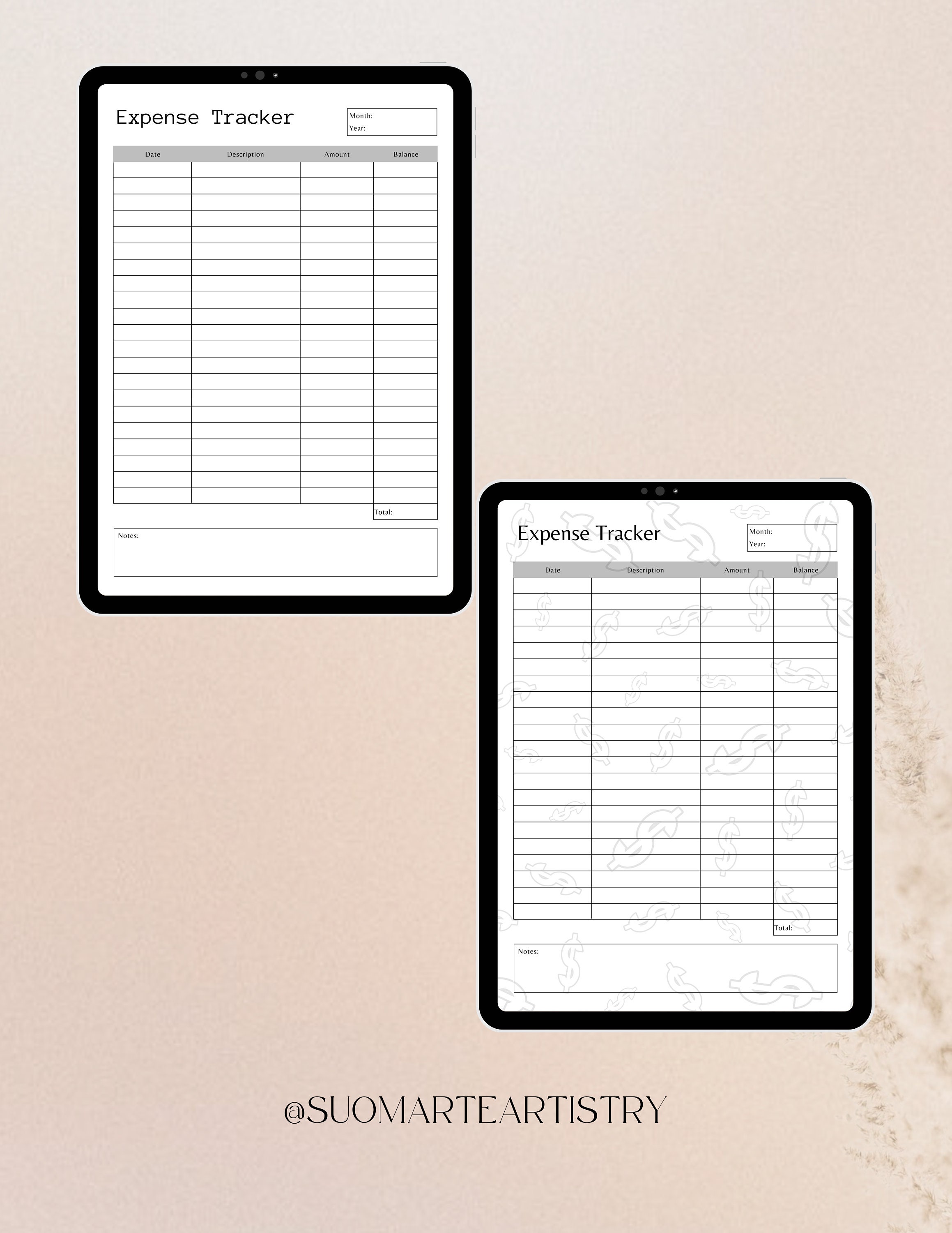 Expense Tracker, Digital Tracker, Organization Tracker, Money Tracker ...