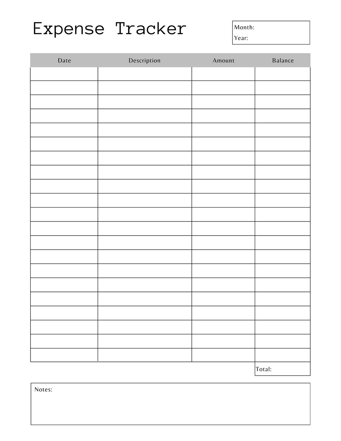 Expense Tracker, Digital Tracker, Organization Tracker, Money Tracker ...