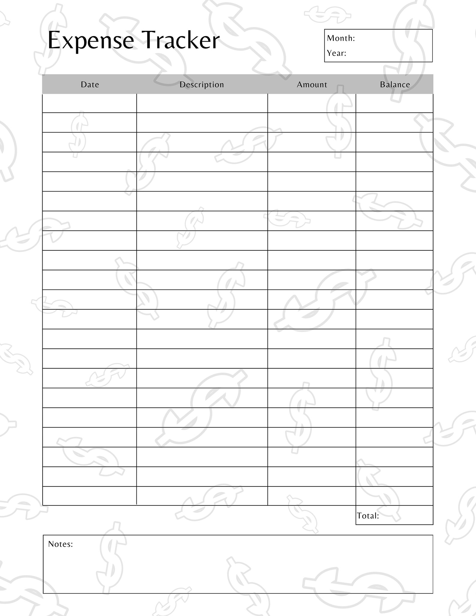 Expense Tracker, Digital Tracker, Organization Tracker, Money Tracker ...