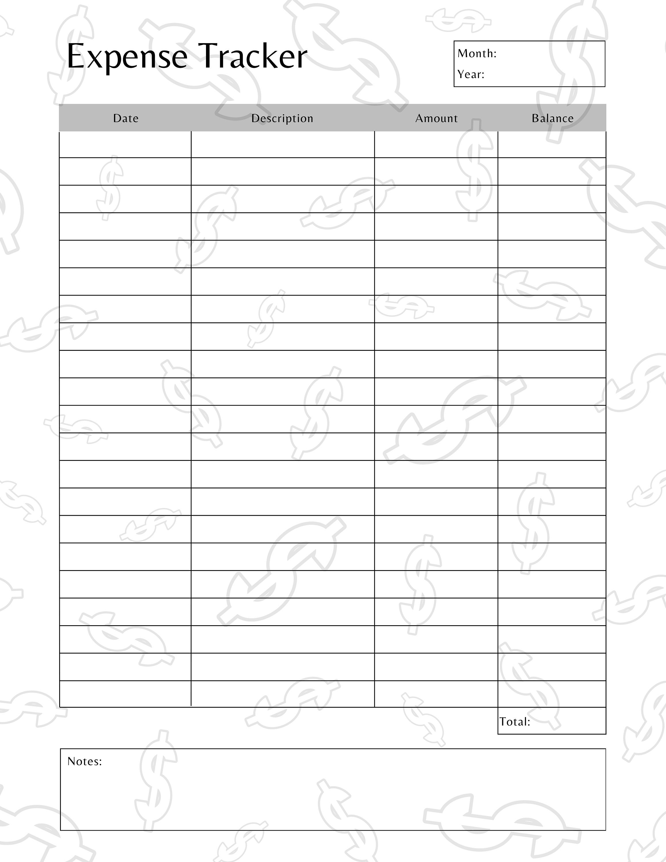 Expense Tracker, Digital Tracker, Organization Tracker, Money Tracker ...