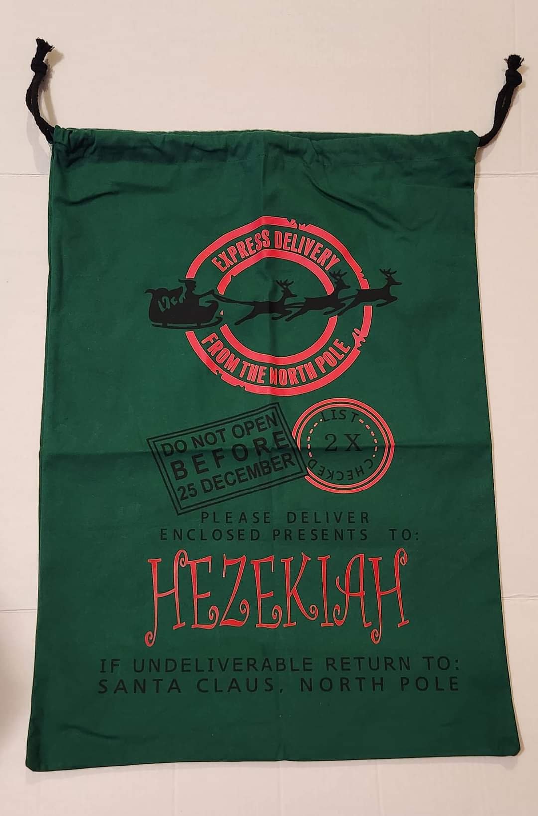 Personalized Santa Gift Bag - Etsy