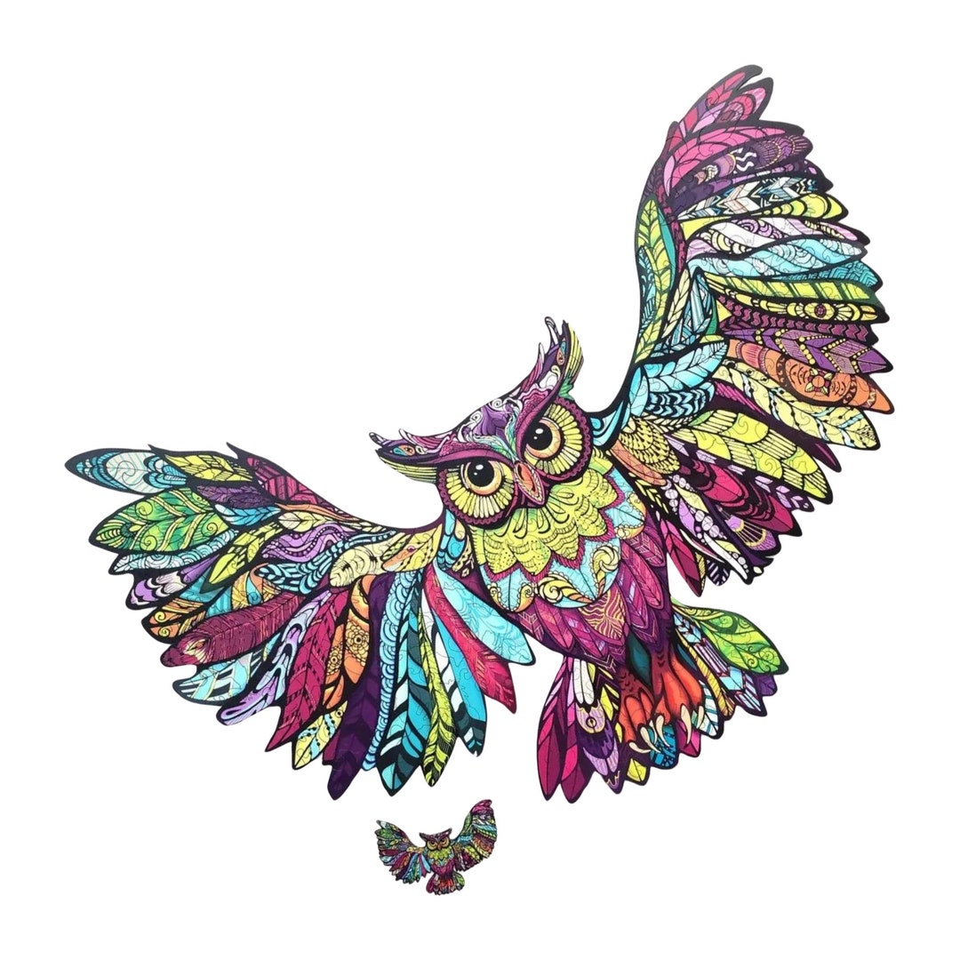 Natural Elegance Owl Wooden Figure Puzzle – Majestic Avian Showcase ...
