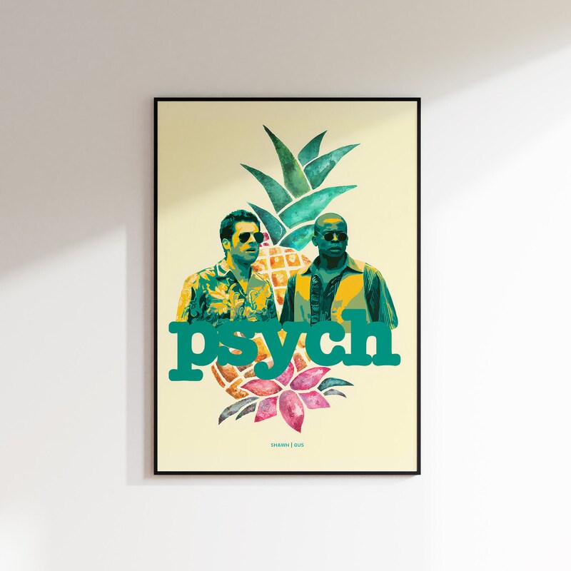 Psych Pineapple Wall Art - Etsy