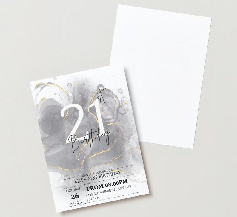 21st Birthday Invitation - Etsy